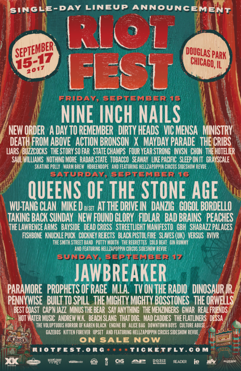 Riot Fest 2017 Announces Single Day Lineups, Danzig Joins Stacked Bill ...